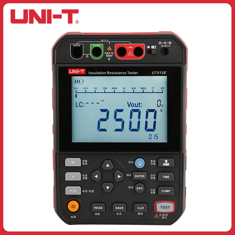 UNI-T-2-5KV-Insulation-Resistance-Tester-LCD-Display-Digital-Earth ...
