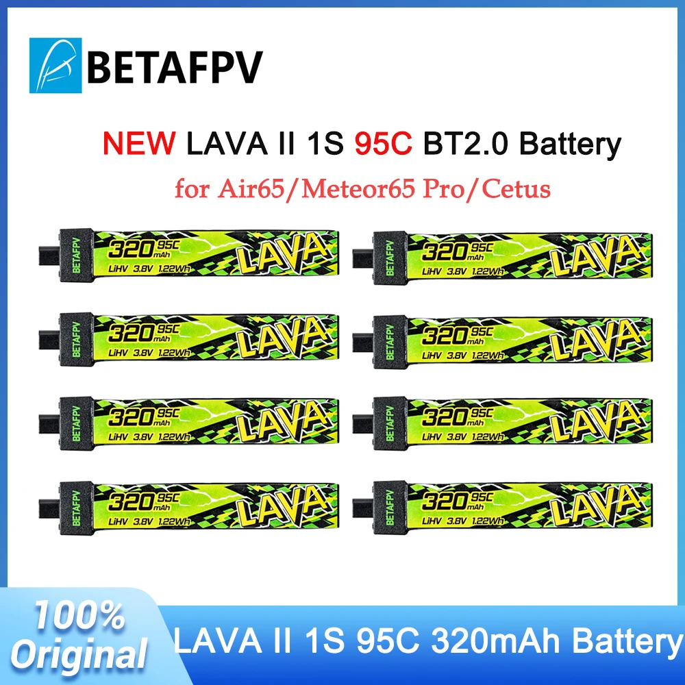 BETAFPV LAVA II 320mAh 1S 95C Battery 3.8V LiHV Battery BT2.0 for Air65 ...