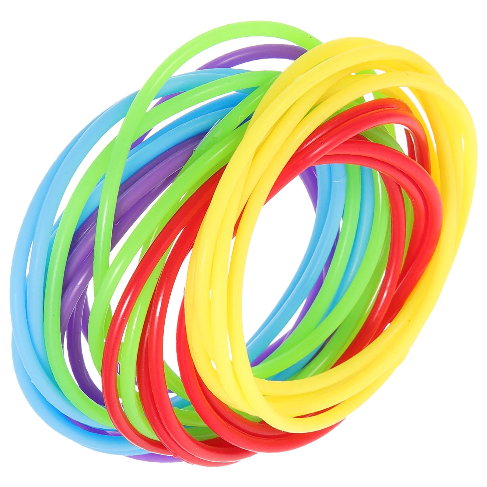 25 Pcs Colorful Silicone Bracelet 80S Style Jelly Rubber Wristbands ...
