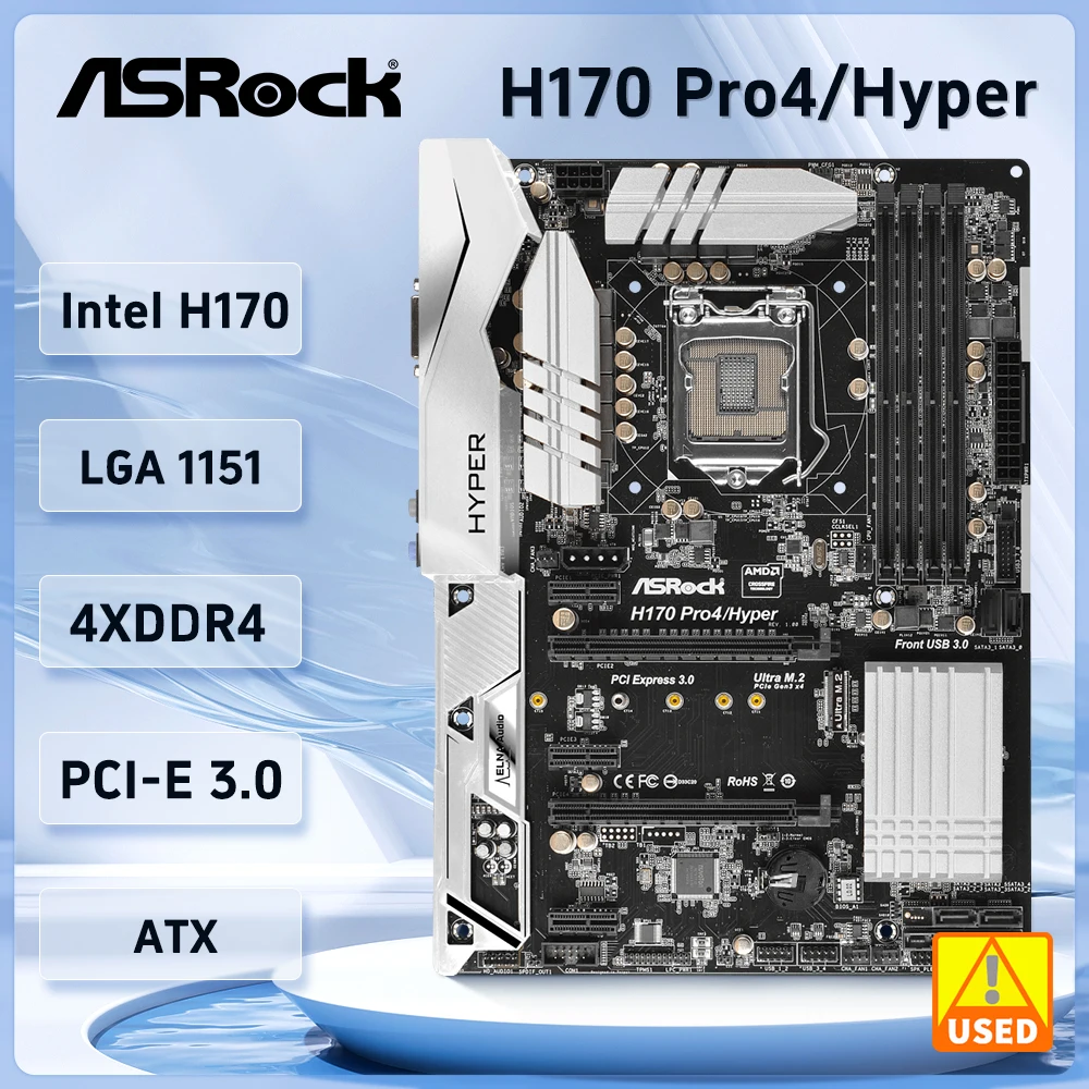 ASRock-H170-Pro4-Hyper-Motherboar-LGA-1151-DDR4-2133-64GB-support-i7 ...