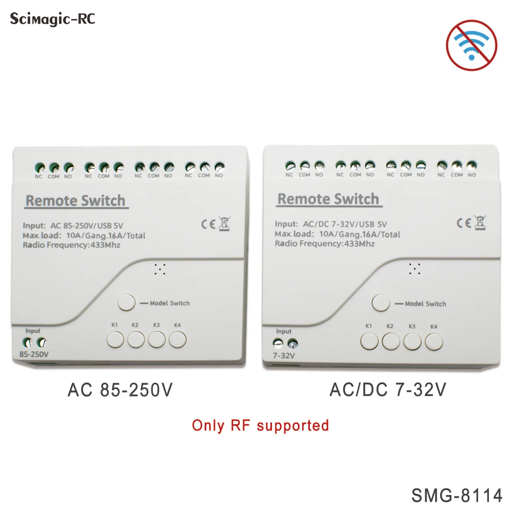 433MHz-Garage-Door-Remote-Control-Receiver-AC-DC-7-32V-85-250V-Fixed ...