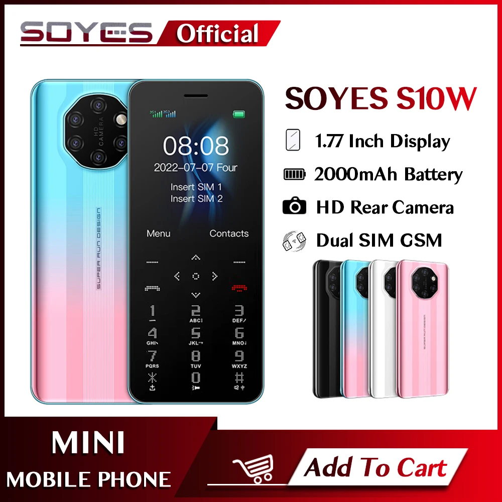 SOYES S10W Mini Cellphone 1.77 Inch Display 1000mAh Dual SIM Card With ...