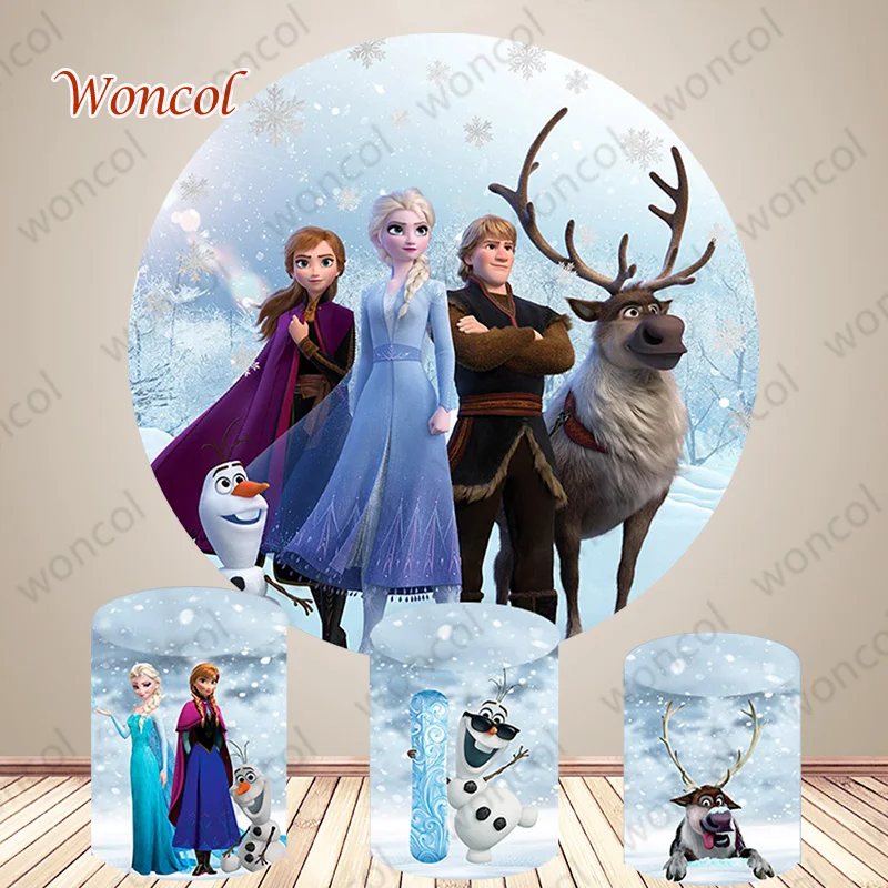 Disney-Frozen-Round-Backdrop-Sven-Kristoff-Olaf-Anna-Elsa-Circle ...
