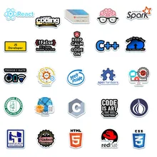 50 pçs programação adesivos geek python java internet php docker html ...