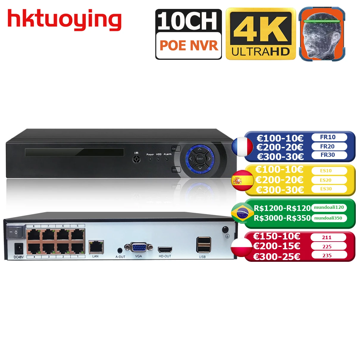 Video Surveillance H.265 Poe Nvr 8channel For Hd 1080p 3mp 4mp 5mp Ip ...