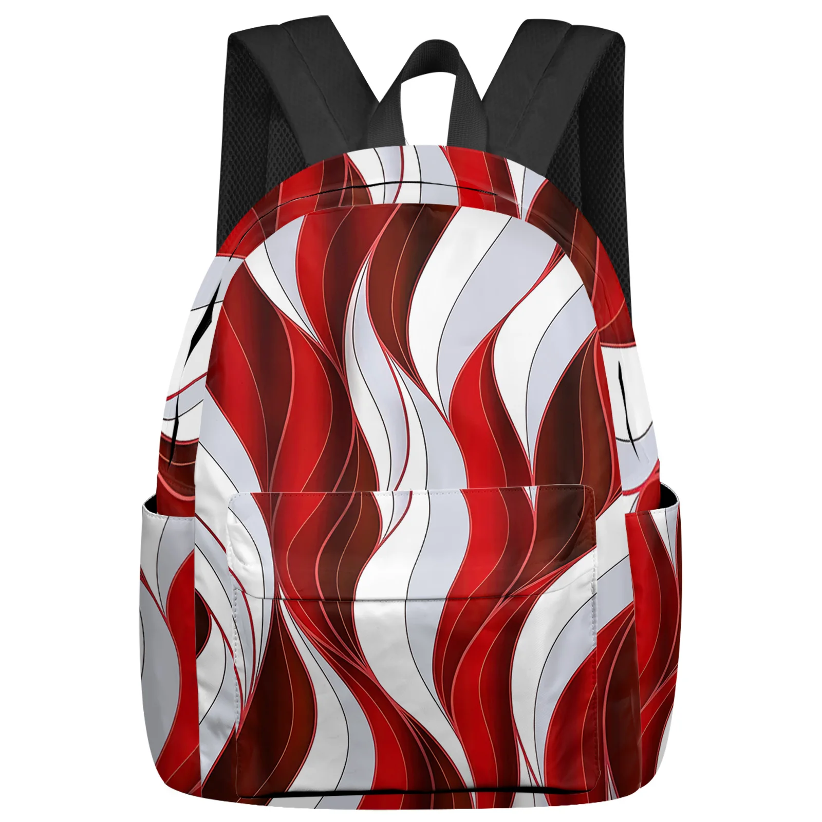 Abstract-Gradient-Line-Color-Block-Red-Women-Man-Backpacks-Waterproof ...