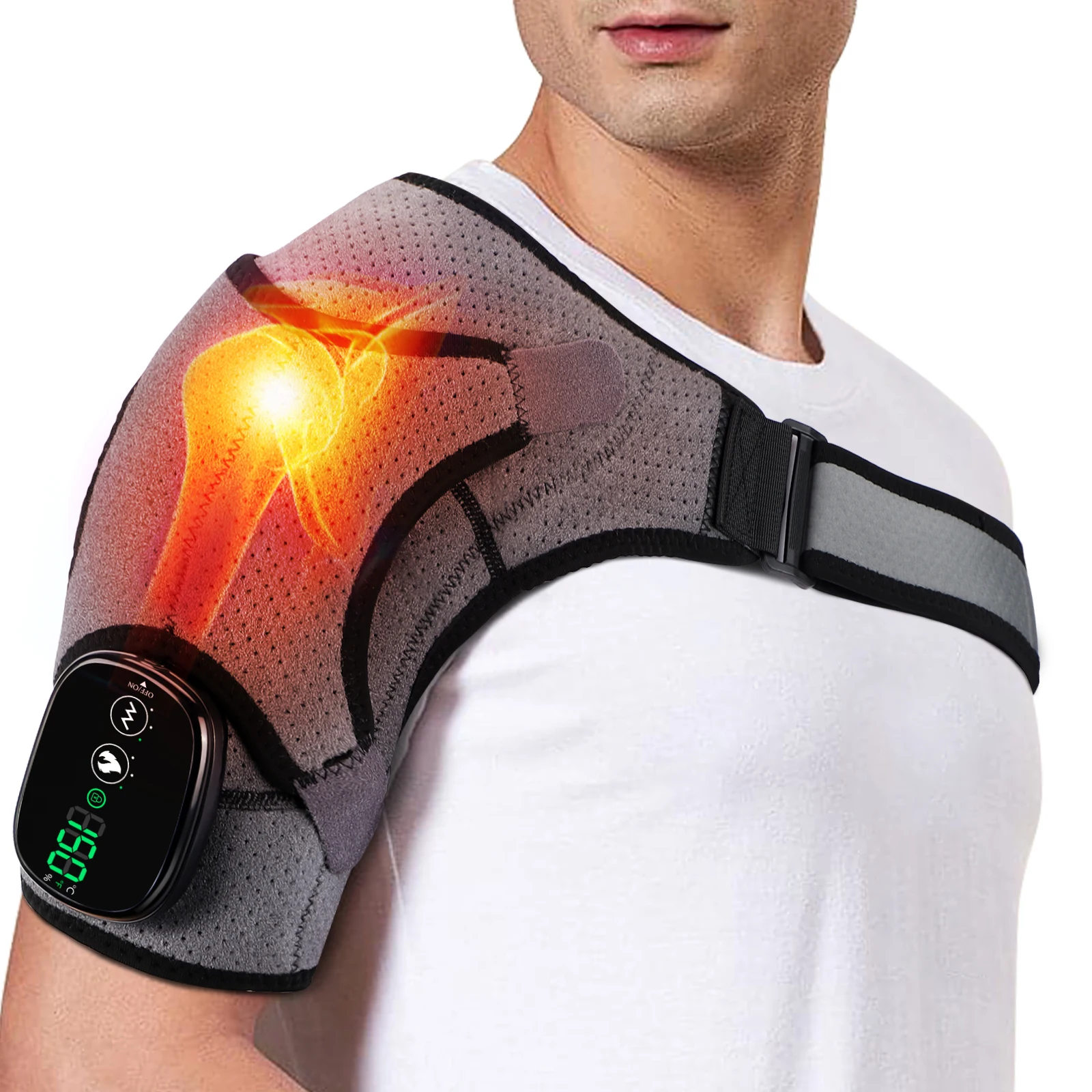 Electric Heating Shoulder Massager Vibration Massage Shoulder Steamer ...