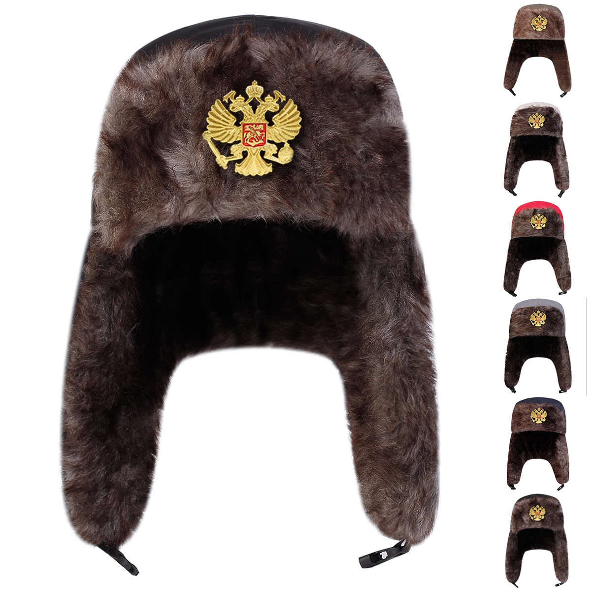 Unisex-Double-Headed-Eagle-Lei-Feng-Hat-Winter-Earflap-Hat-Keep-Warm ...