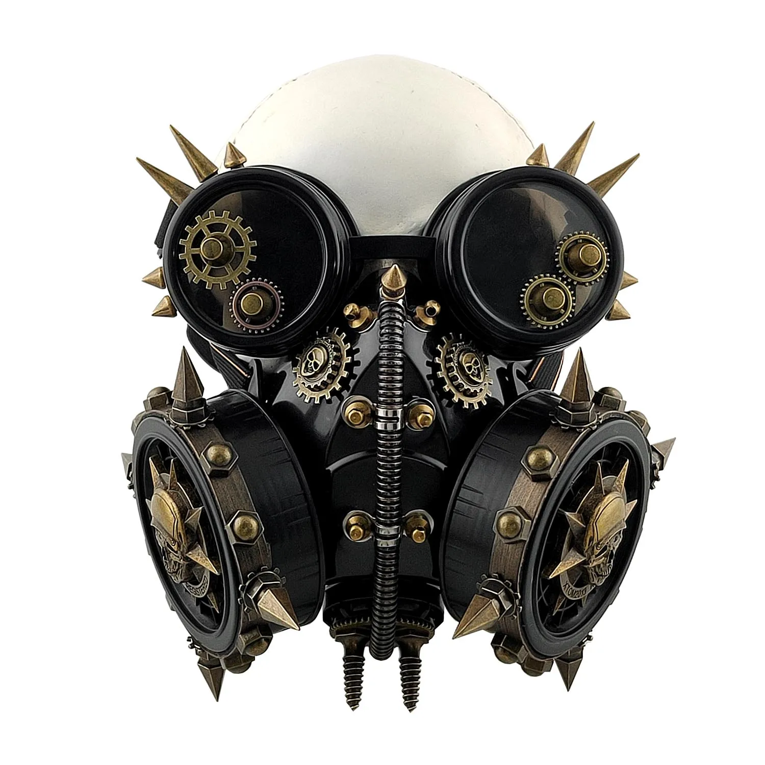 Mens Rivet Vintage Steampunk Gothic Mask Gas Skeletal Gears Masquerade ...
