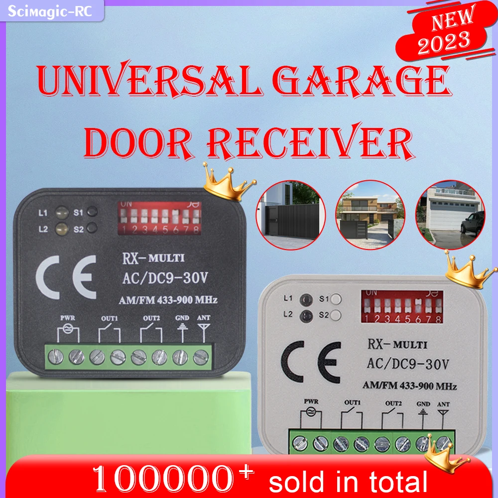 Universal RX-Multi Frequency 300-900MHz Garage Door Remote Control ...