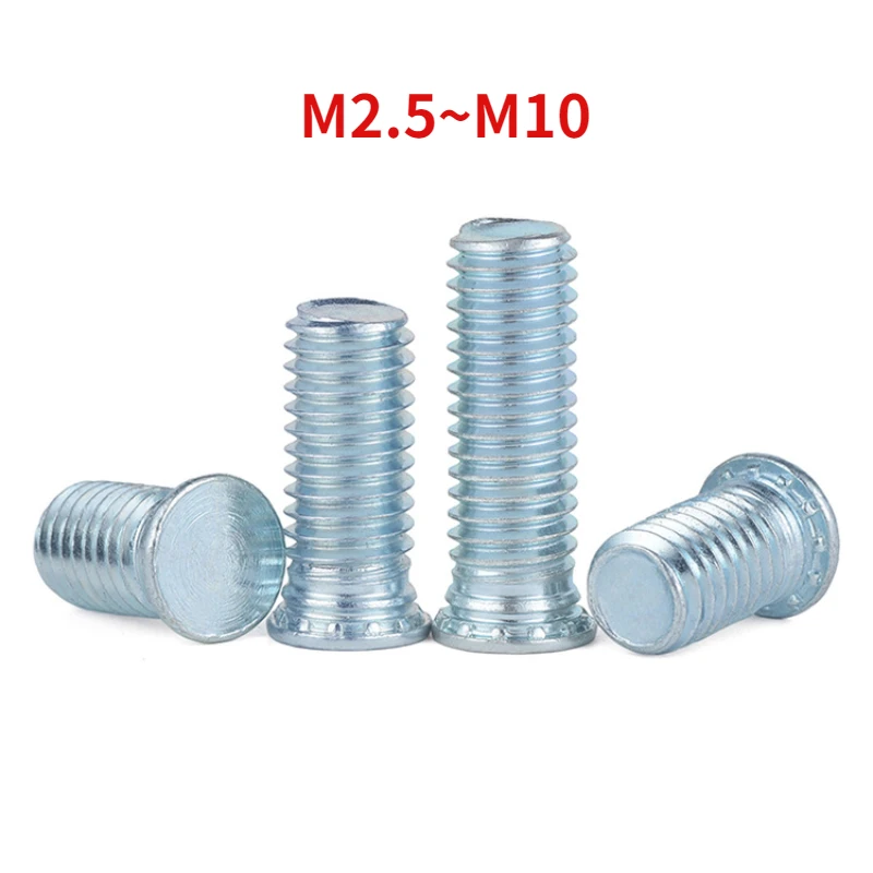 10-50PCS-Self-Clinching-Studs-Pressure-Rivet-Screw-Zinc-Plated-M2-5-M3 ...