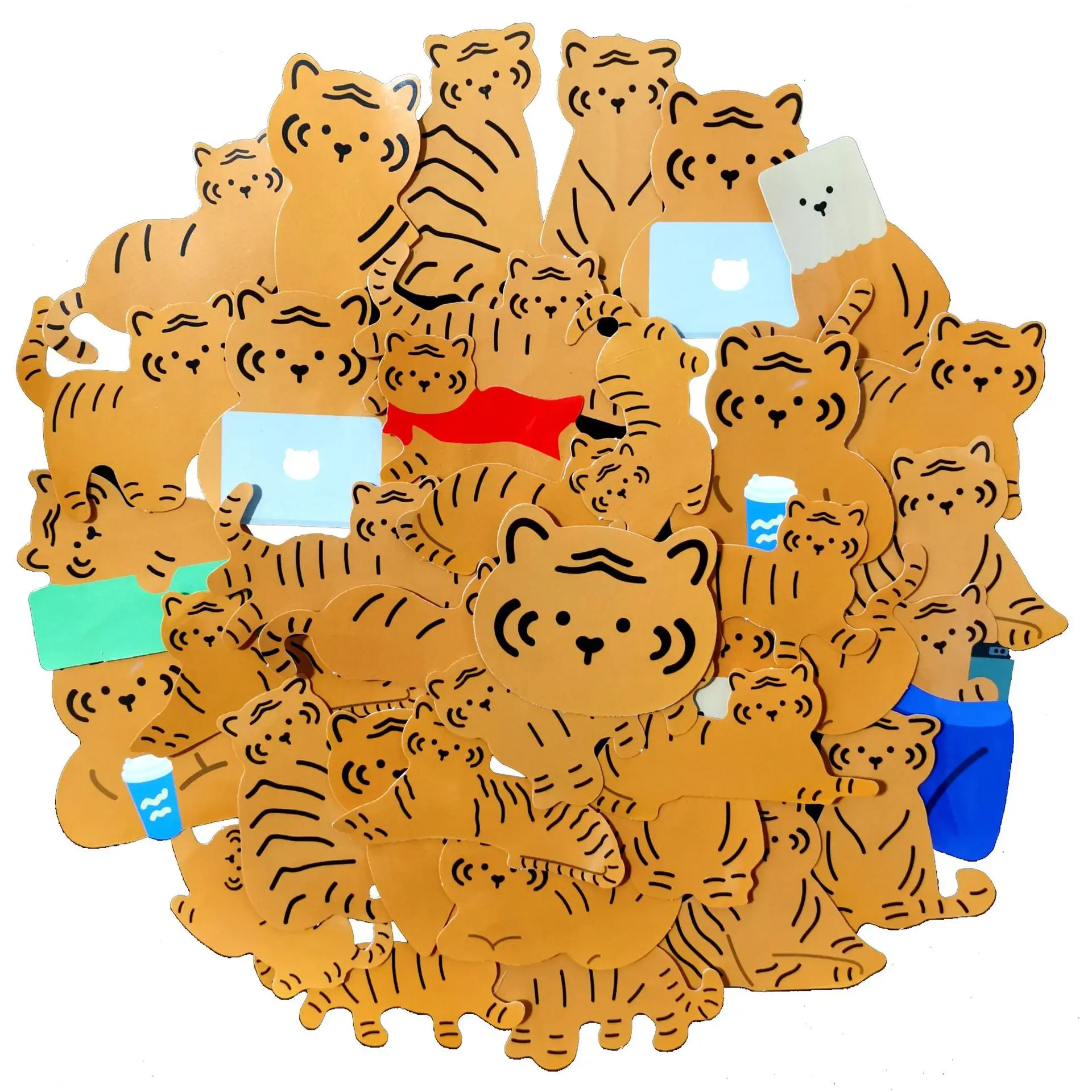 40Pcs-Cute-Tiger-Stickers-For-Suitcase-Skateboard-Laptop-Luggage-Fridge ...