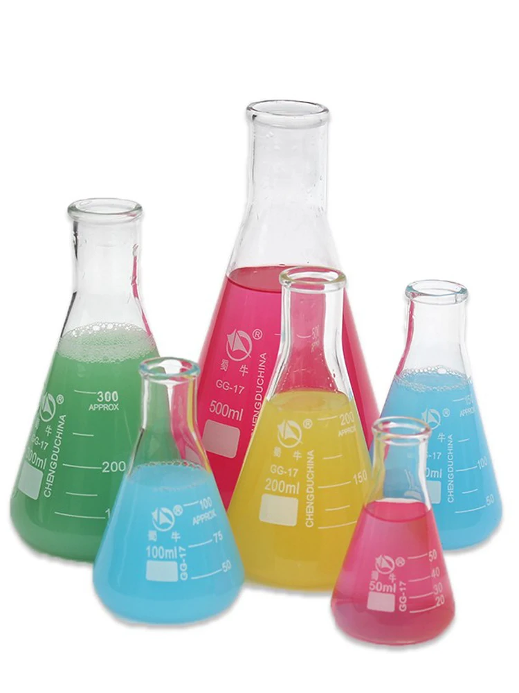 1Pc/lot 50-2000ml Straight small Mouth Glass erlenmeyer flask, conical ...
