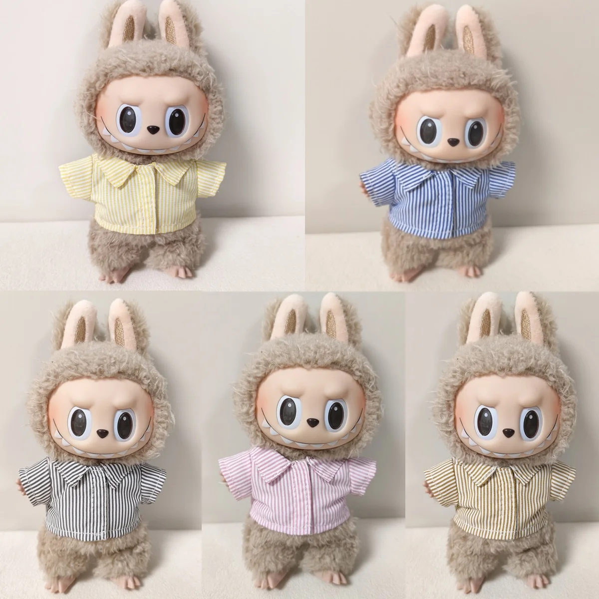 Ropa Labubu Sitting Party Plush Pendant Baby Clothes Pure White Summer ...