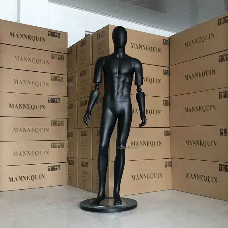 Matte-Black-Mannequin-for-Clothing-Store-Full-Body-Male-Mannequin-with ...