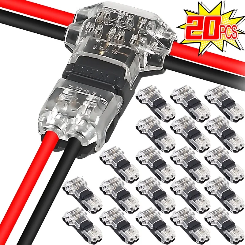 20-1PCS-Low-Voltage-Universal-Compact-Wire-T-Tap-Connectors-Toolless ...