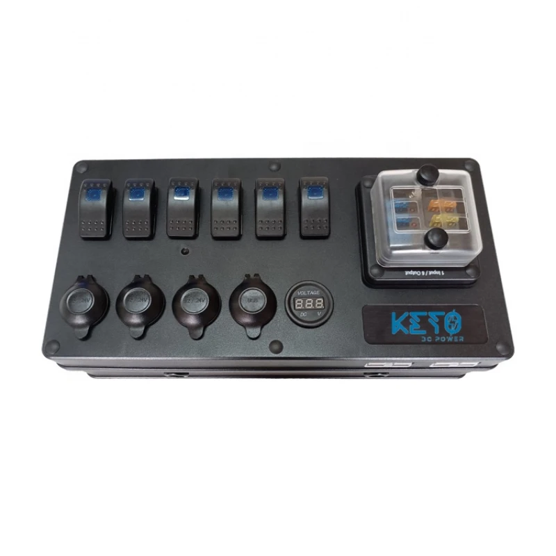New-12V-Control-Box-With-Switch-Panel-USB-Socket-Voltmeter-bus-bar-For ...