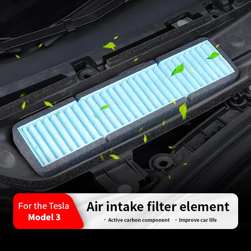 2 Pieces/Set For Tesla Model 3 Model Y HEPA Activated Carbon Air Filter ...