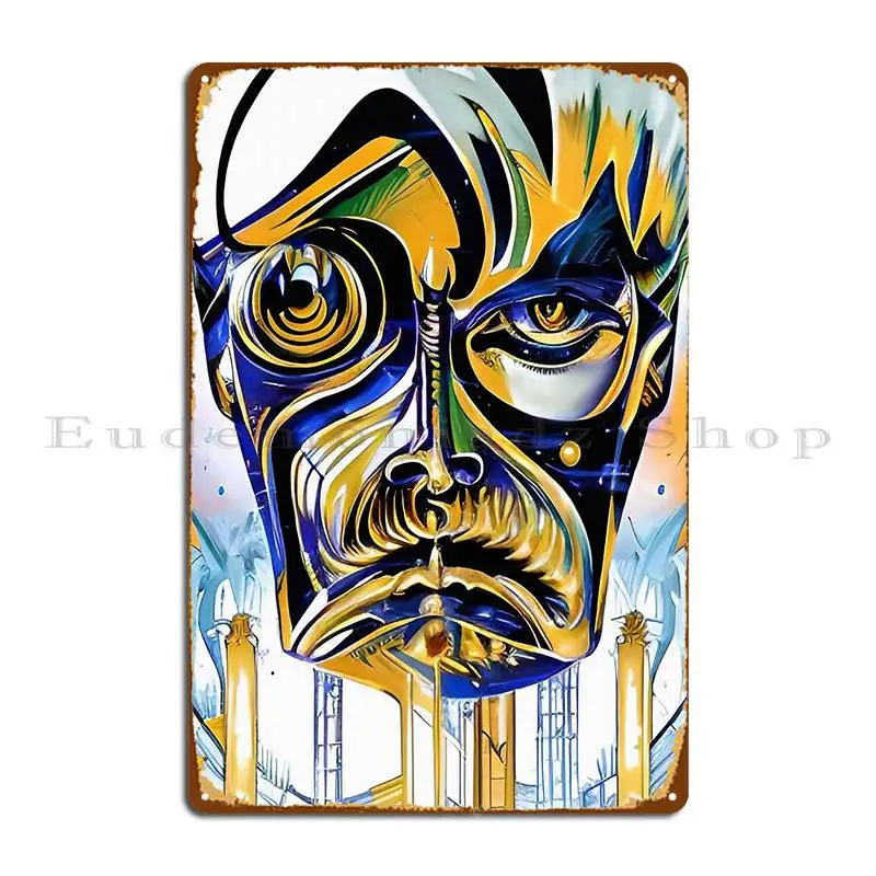 Abstract-Face-Of-An-Alien-Metal-Plaque-Poster-Personalized-Design-Party ...