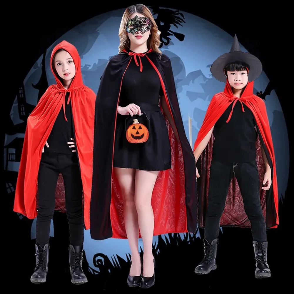Adult-Cape-Cos-Show-Children-s-Magic-Red-Black-Horror-Reaper-Vampire ...