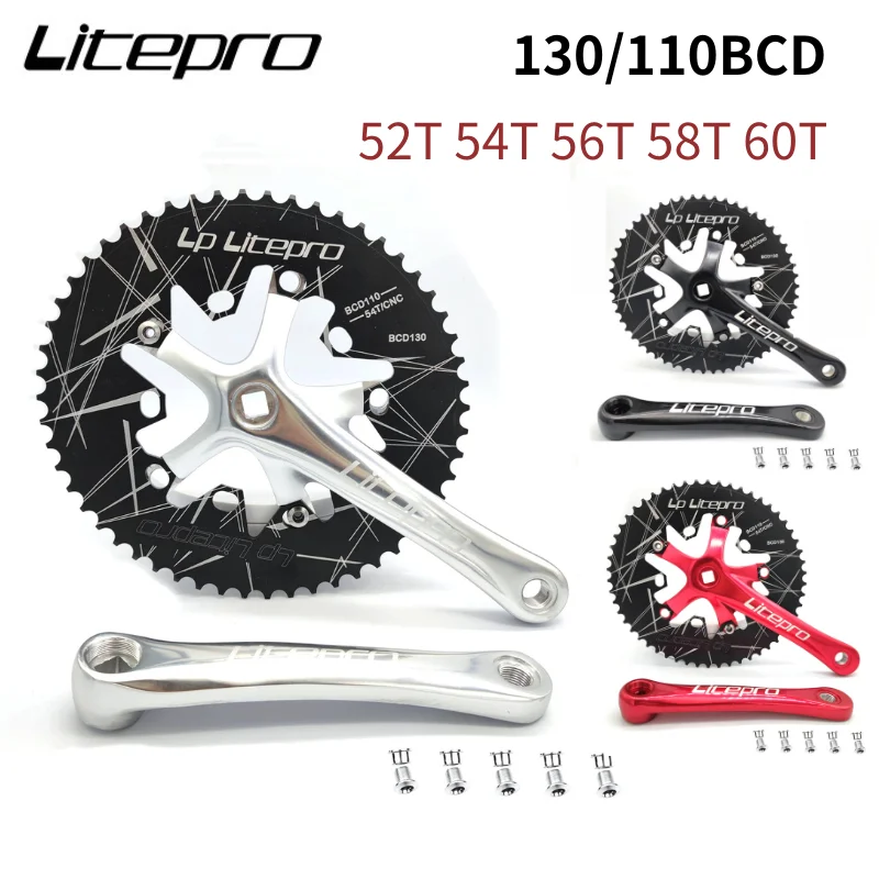 LITEPRO-BMX-Bike-110-130BCD-52T-54T-56T-58T-60T-Integrated-Sprocket ...