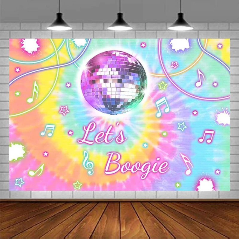 Tie-Dye-Let-s-Boogie-Backdrop-For-70s-80s-90s-Dance-Party-Decor-Rainbow ...