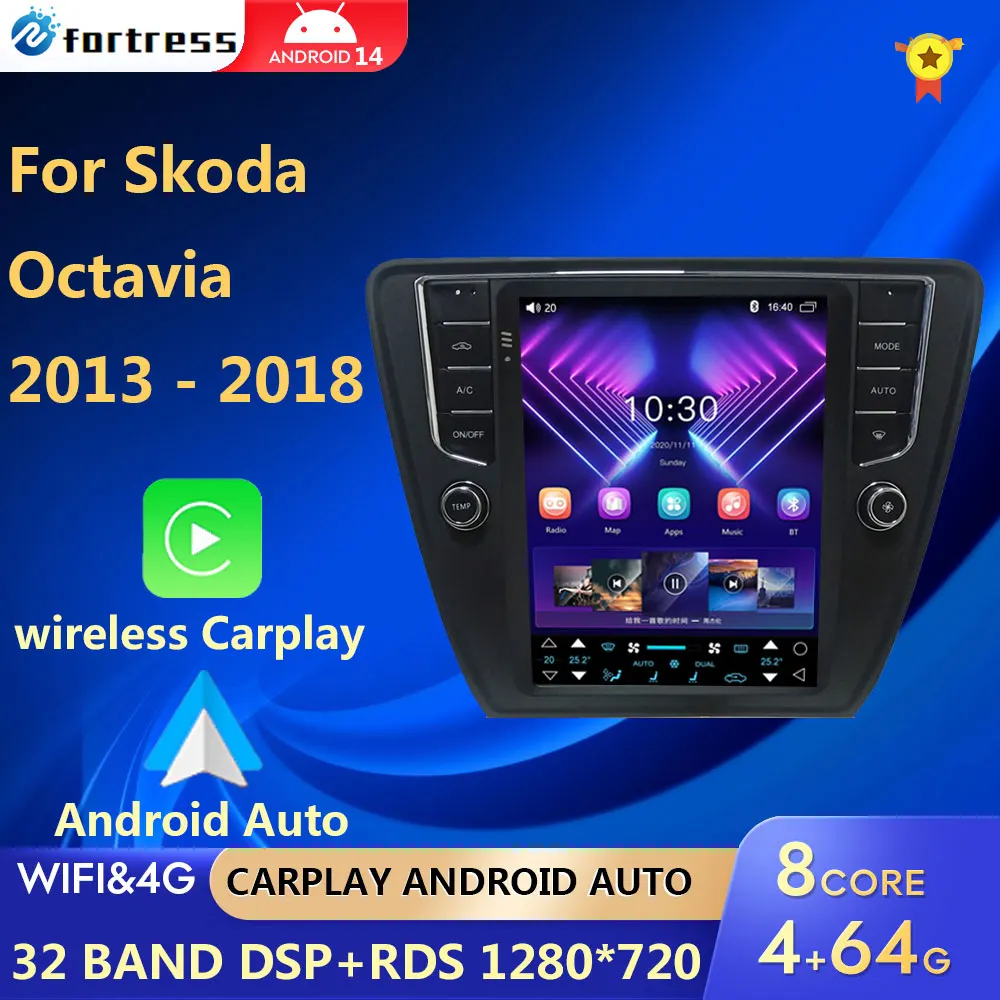 For-Skoda-Octavia-3-A7-2013-2018-For-Tesla-style-screen-Car-Radio ...