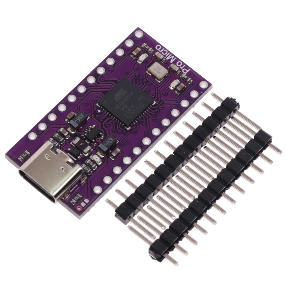 Mini Tipo C Usb Pro Micro Para Arduino Módulo Com Pinos De Linha