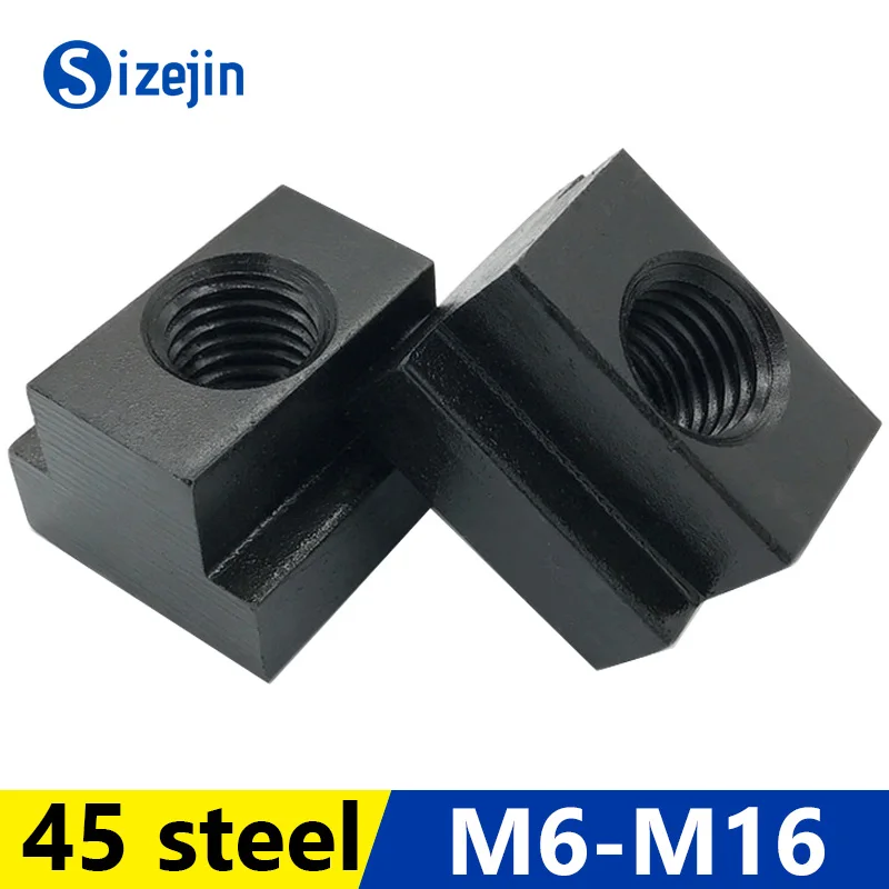 2/5pcs M6 M8 M10 M12 M14 M16 Threads T-slots T Slot Nuts 45 Steel Black ...