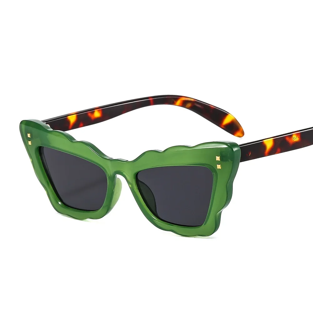 New-Popular-Cat-Eye-Women-Sunglasses-Wavy-Edge-Frame-Retro-Shades-UV400 ...