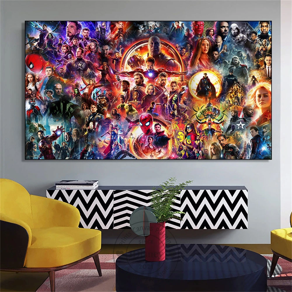 Canvas Painting Wall Avengers | Poster Wall Pictures Avengers - Disney ...