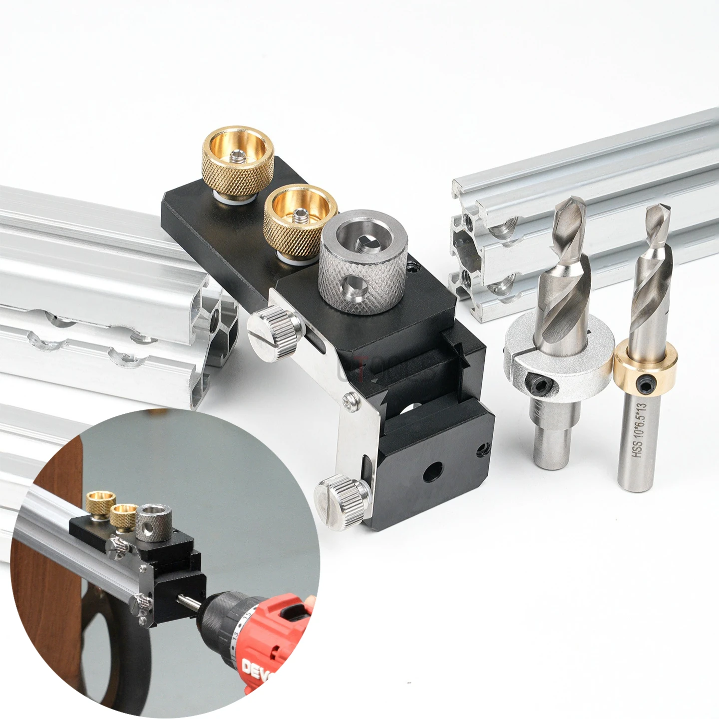 Aluminum Profile L-shaped Splicing Hole Puncher M6/M8 Tapping Auxiliary ...