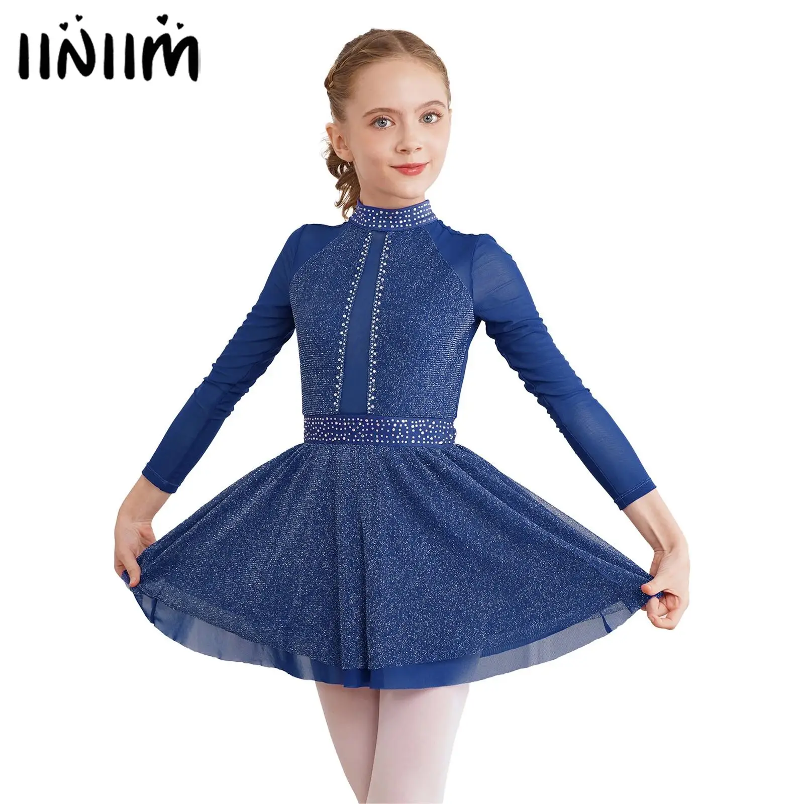Aqballerina-Robe-de-danse-manches-longues-pour-filles-tutu-en-maille ...