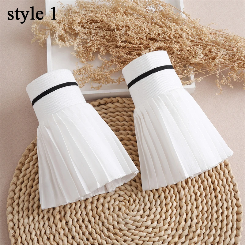 Women-Girls-Fake-Flare-Sleeves-Floral-Lace-Pleated-Ruched-False-Cuffs ...