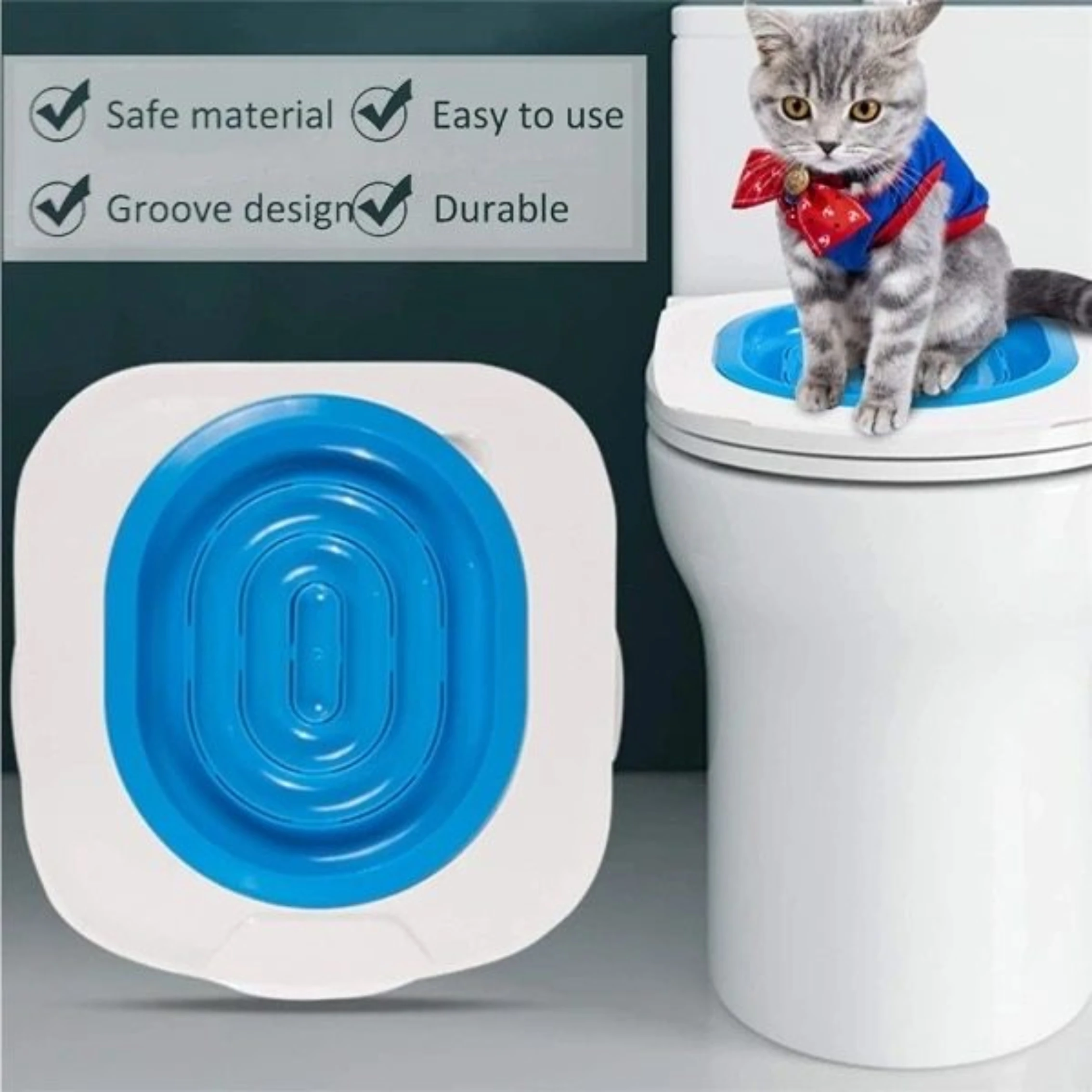 Cat-Toilet-Training-Tool-Kit-Reusable-Plastic-Cat-Litter-Mat-Trainer ...