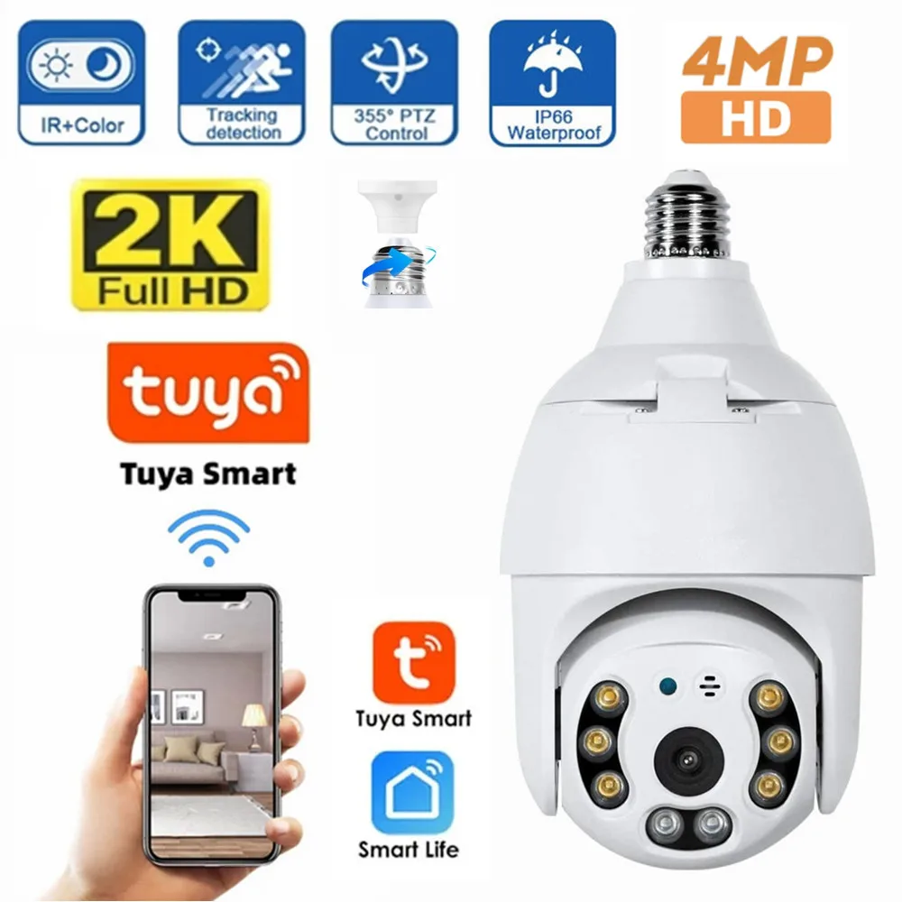 Outdoor-IP66-Waterproof-Ball-Camera-Bulb-Wifi-4MP-E27-Surveillance ...