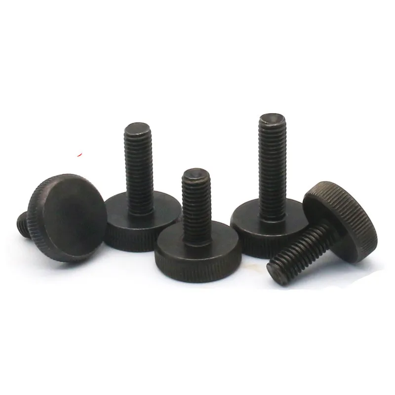 1-10pcs M3 M4 M5 M6 M8 M10 DIN653 GB835 Black Carbon Steel Flat Head Thumb Screw Hand Tighten ...