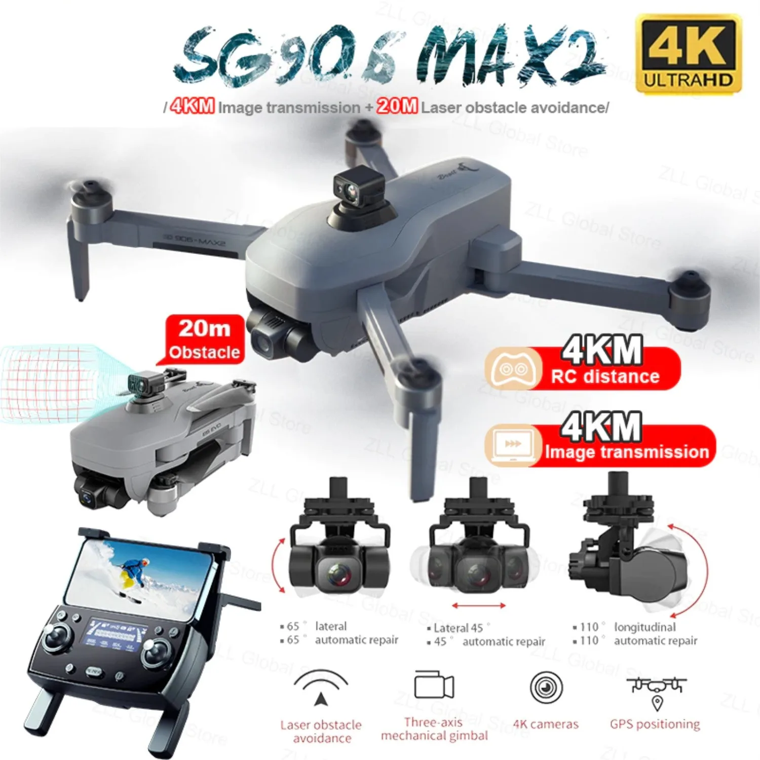 New SG906 MAX2 3E GPS Drones With 4K Camera Professional Drone EIS 3 ...