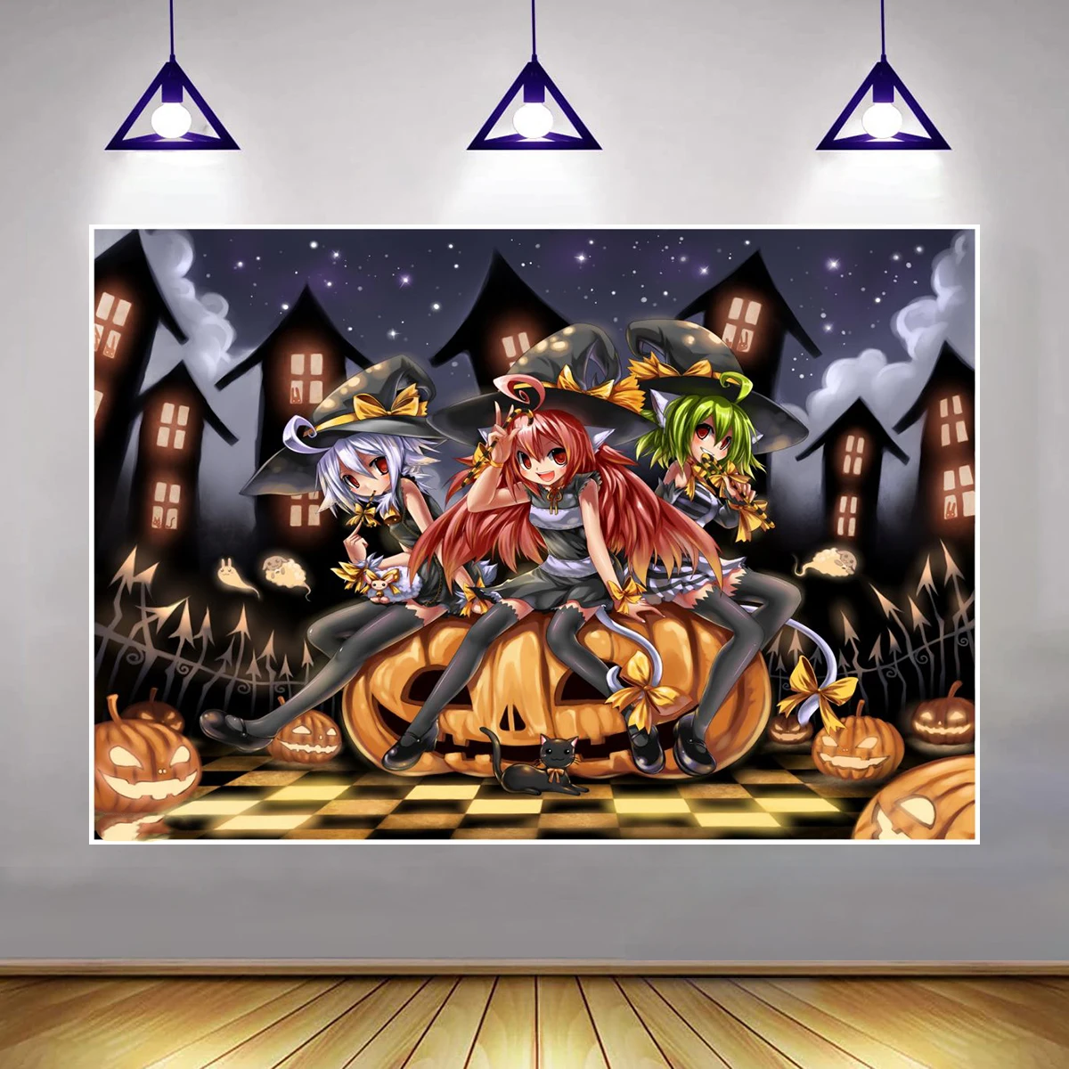 Happy-Halloween-Backdrop-Cartoon-Anime-Party-Photography-Pumpkin-Witch ...