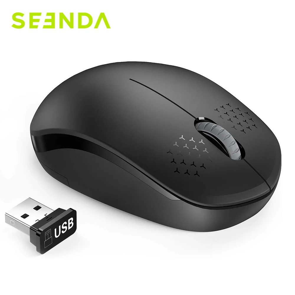Seenda 2.4G USB Wireless Mouse Noiseless Click Mini Mice for Computer ...