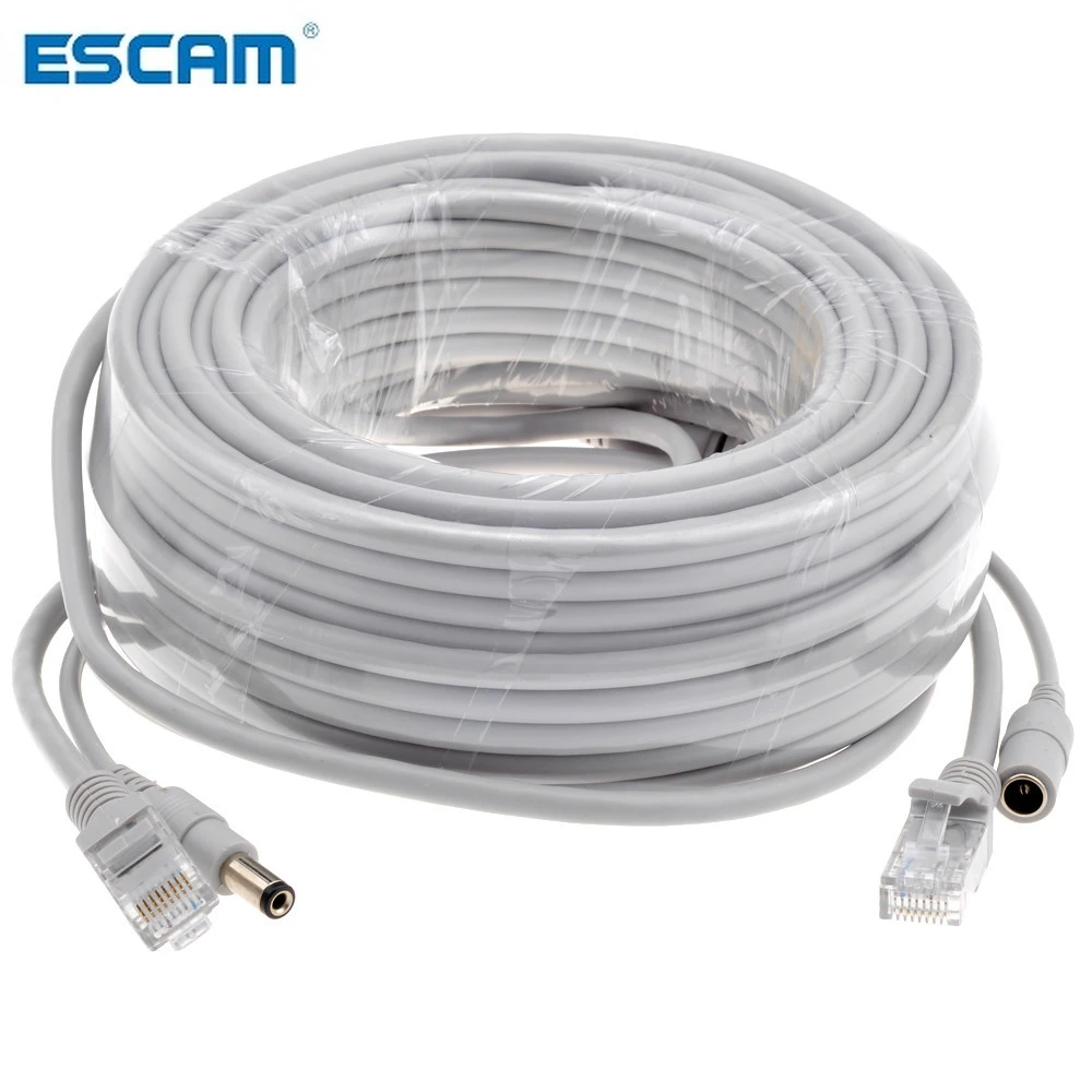 ESCAM 5M/10M/15M/20M/30M Optional Gray CAT5/CAT-5e Ethernet Cable RJ45 ...