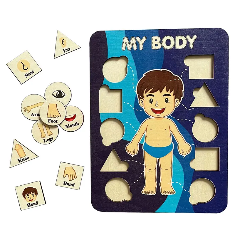 Wooden-Human-Body-Parts-Structure-Puzzles-Board-Montessori-Toys-For ...
