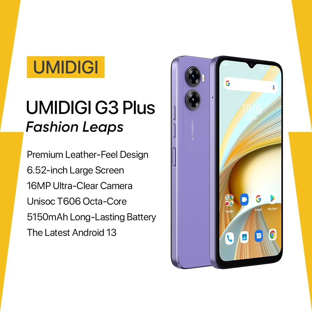 2023-UMIDIGI-G3-PLUS-Smartphone-Android-13-Unisoc-T606-4GB-128GB-16MP ...