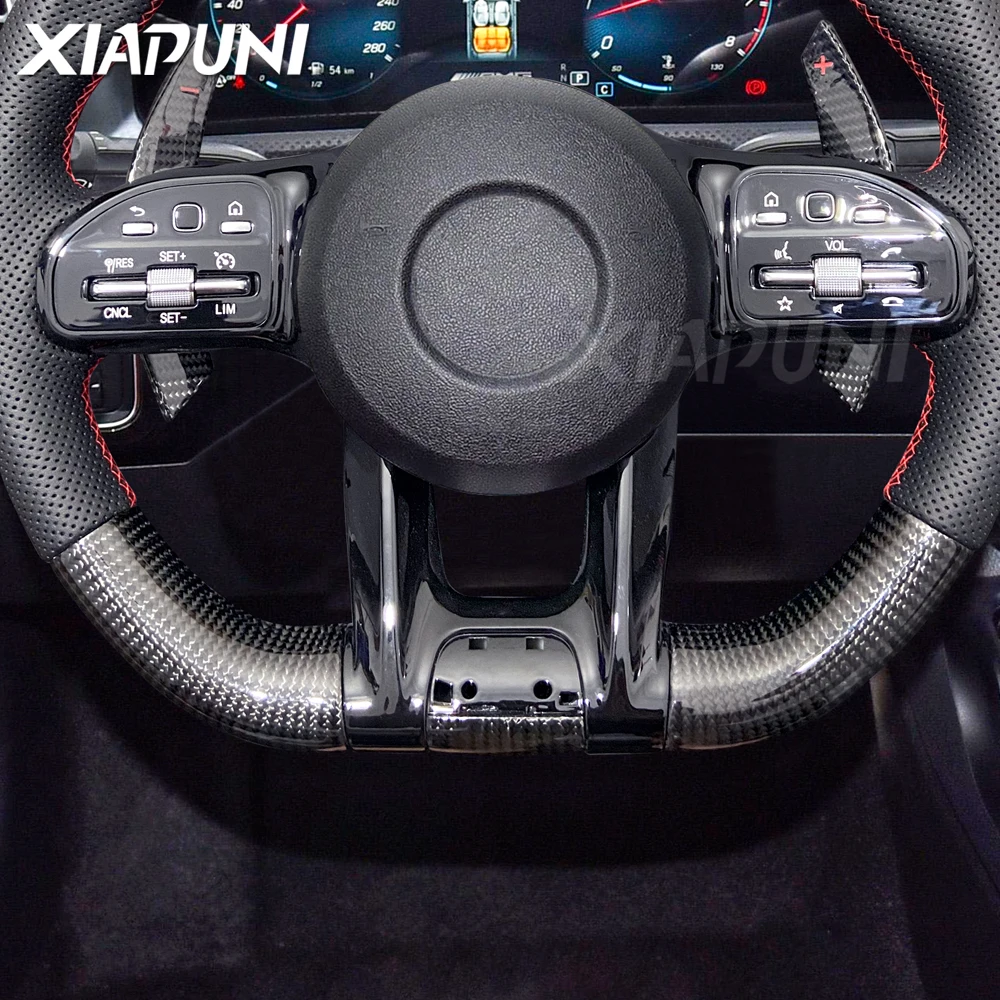 Adatto per volante in fibra di carbonio Benz Mercedes AMG C63 W212 W205 ...