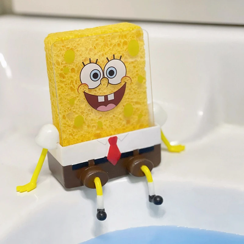 Cute Sponge Wipe Acrylic Kitchen Drain Rack Kawaii Sponge Cartoon Magic ...