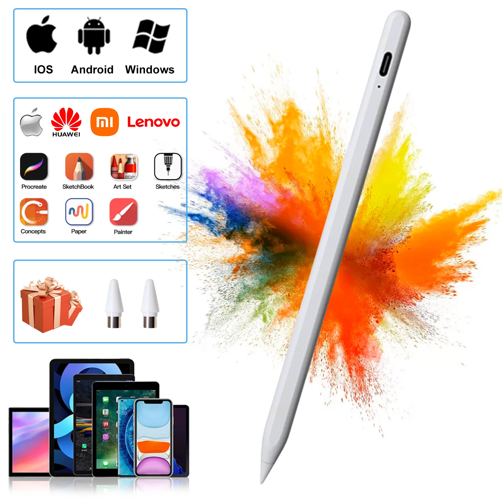 Universal-Stylus-Pen-for-Android-IOS-Rechargeable-Pen-For-Redmi-Tab ...