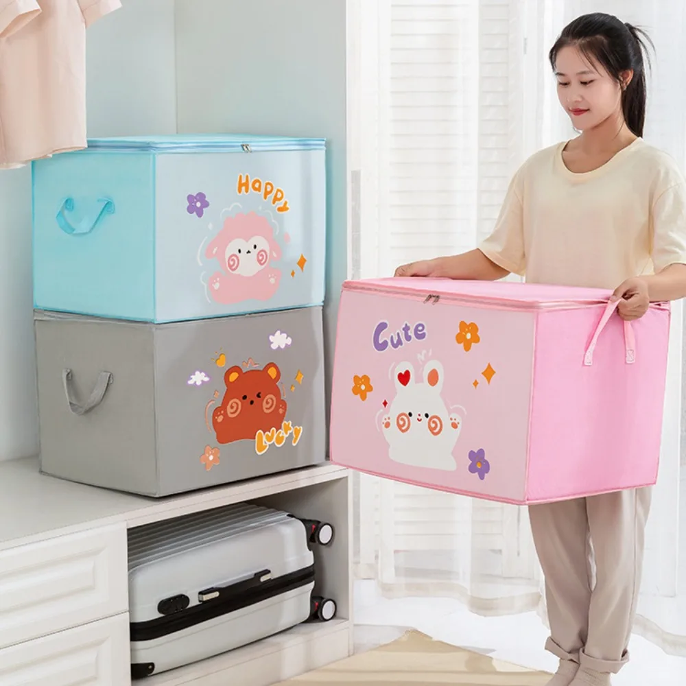 Cartoon-Bear-Storage-Bag-Zipper-Large-Capacity-Clothes-Quilt-Storage ...