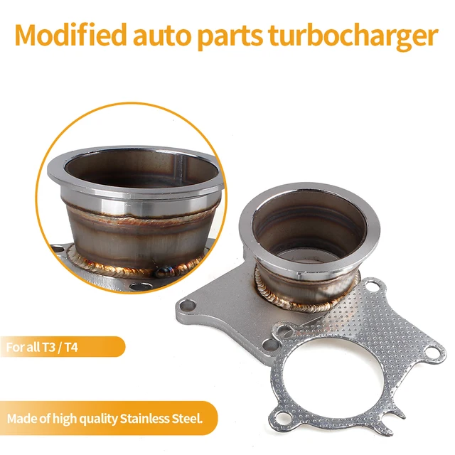 Exhaust Flange Adapter 5-Bolt To 3" V-Band Turbo Adapter - Stainless ...