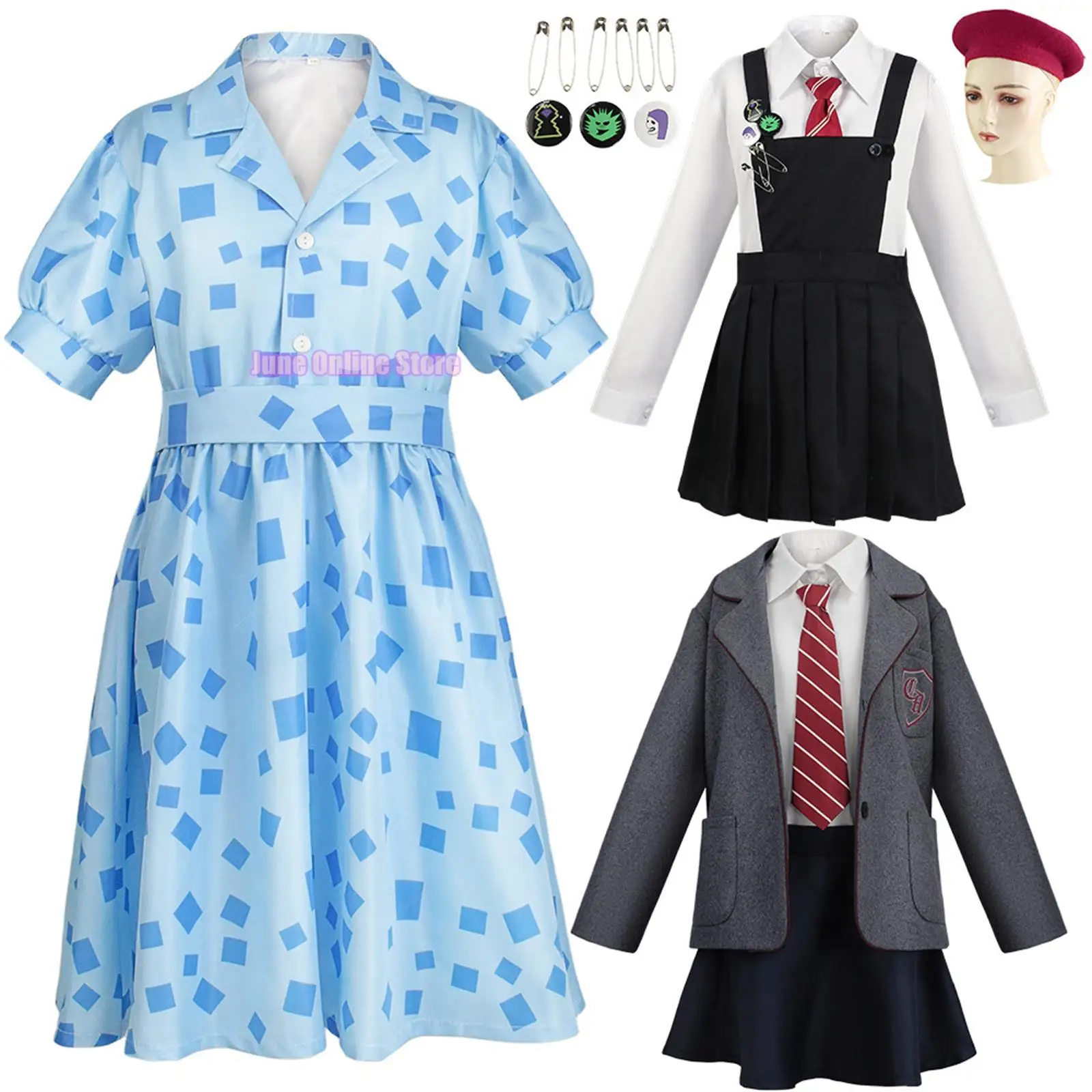 Matilda-the-Musical-Cosplay-Gray-Costume-School-Girl-Dress-Skirt-Tie ...