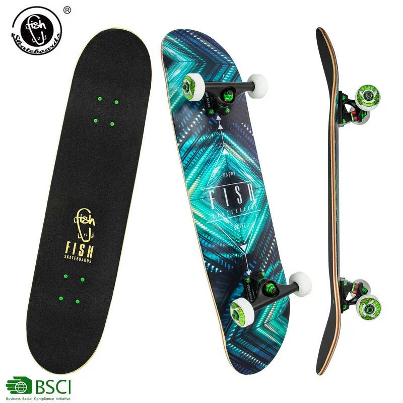 31-Inch-Adult-Street-Brushing-Road-Double-Curved-Skateboard-Maple-Deep ...